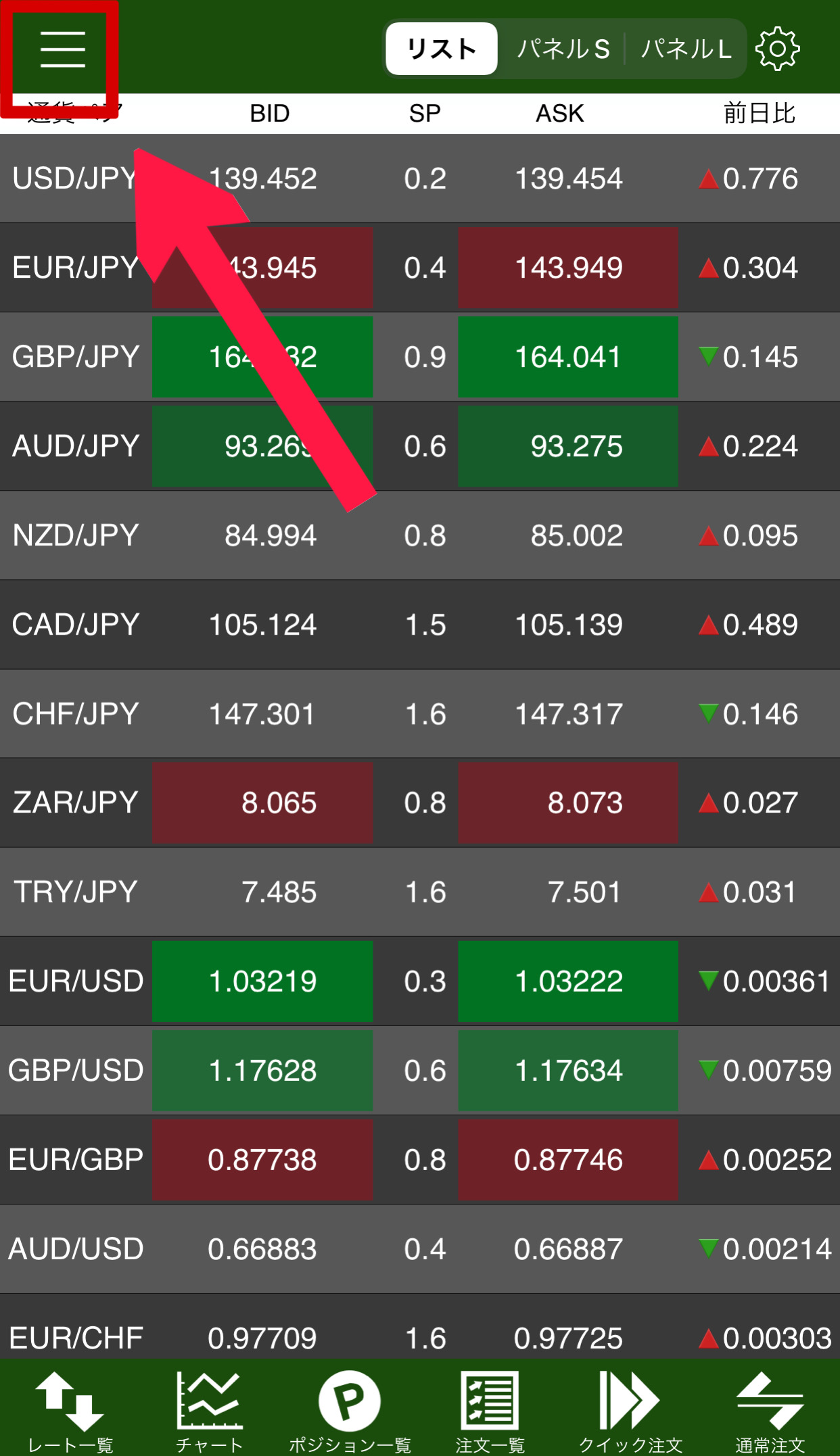 スマホアプリMATRIX TRADERの設定と使い方 | ティックさんのFX1億円までの道のり